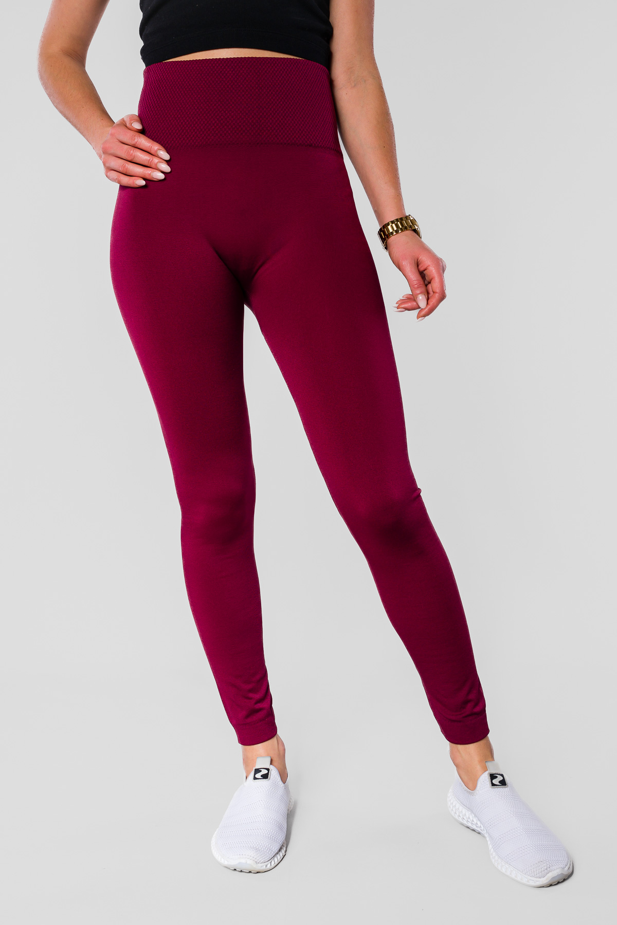 Glow dámske zateplené legíny, silonky, farebné, lacné legíny, vínové