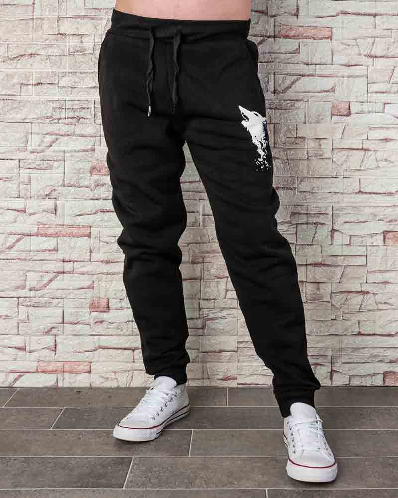 WOLF pánske zateplené tepláky, štýlové, s vreckami na zips, čierne