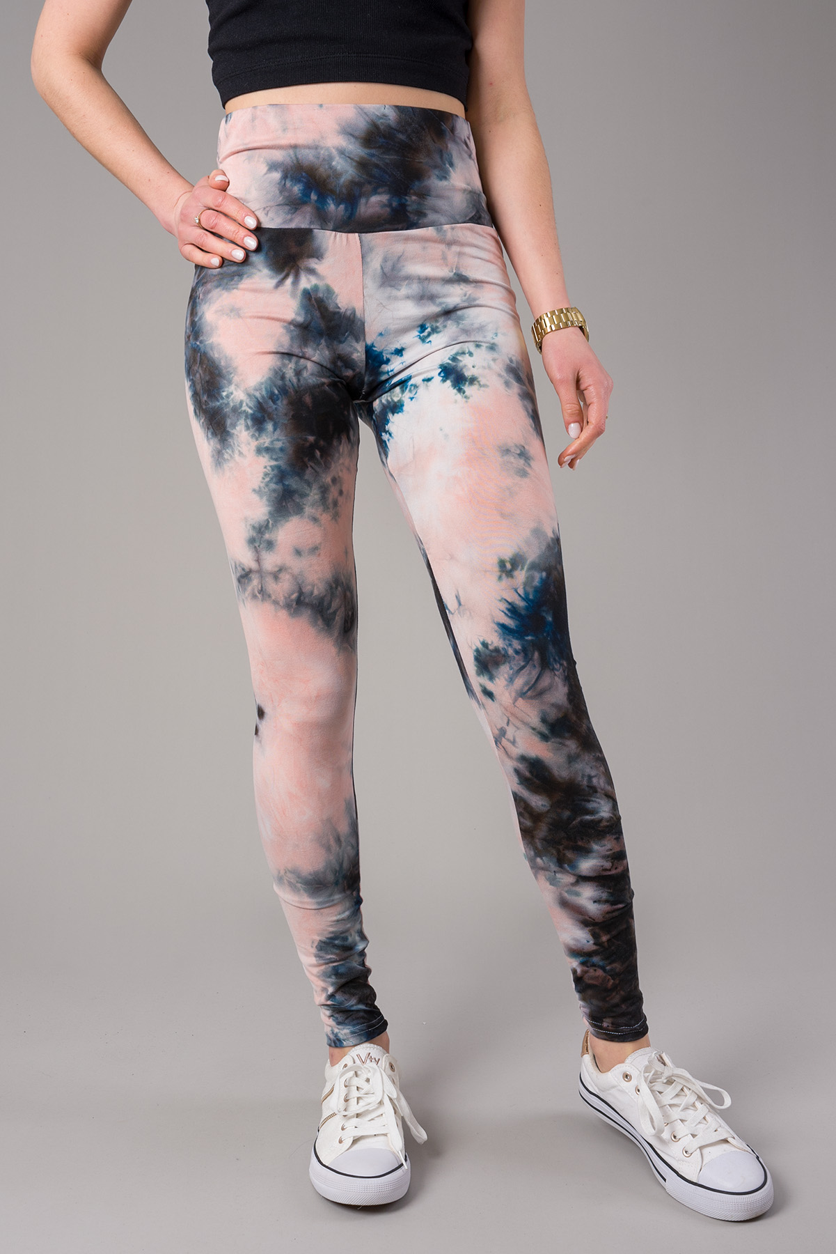 Batikované dámske legíny s vysokým pásom, tenké, príjemné na nosenie ...