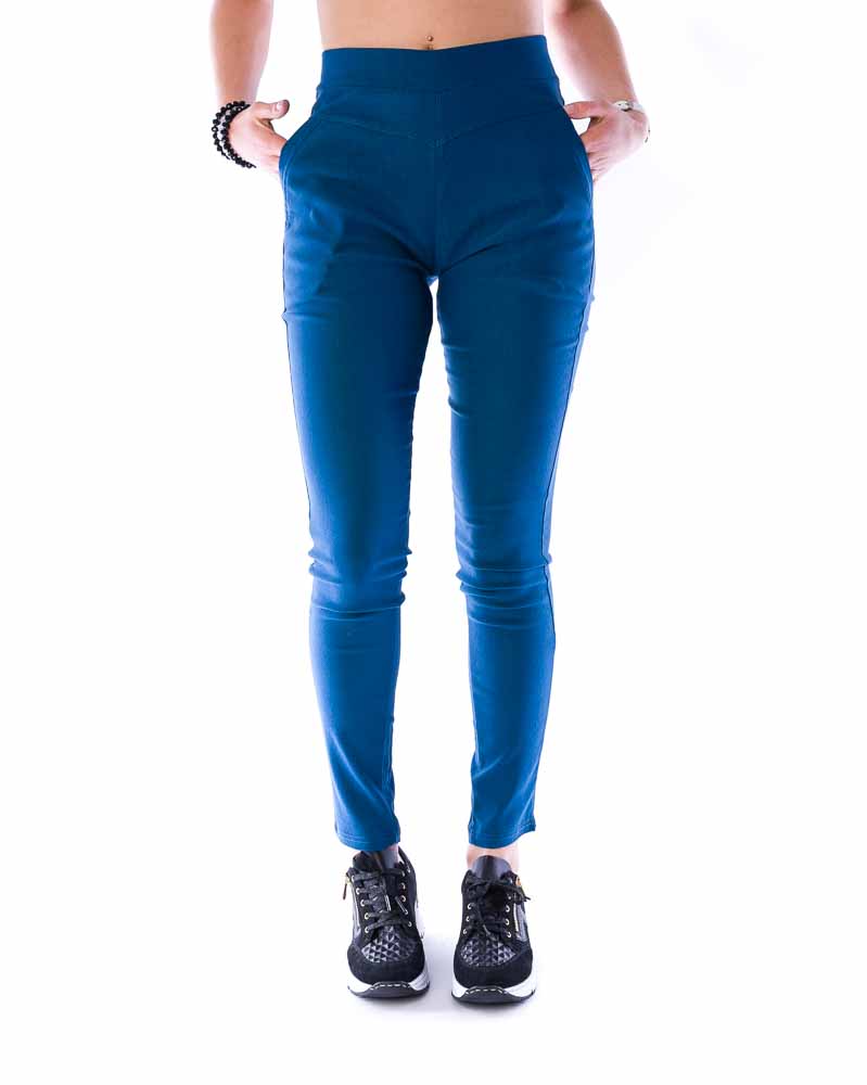 Love dámske elastické nohavice modré, komfortné, jednofarebné, pohodlné ...